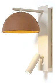 Nástěnná hliněná lampička ke čtení Absis Reader Vertical Barva stínítka: Terracotta, Barva svítidla: Bílá