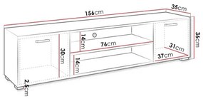 TV stolek GIMREN 36x156 cm bílá