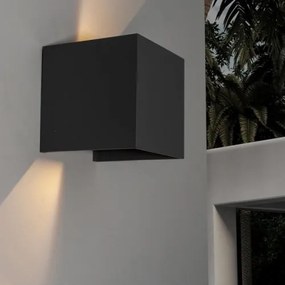 Venkovní nástěnné LED svítidlo MANTRA DAVOS černá 3000K IP54 2x6W stmívatelné