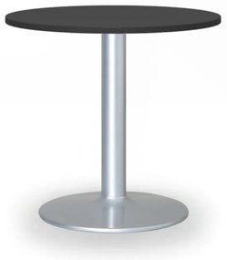 Konferenční stolek ZEUS II, průměr 60 cm, šedá podnož, grafit
