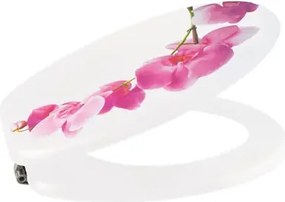 MSV LANYU WC prkénko bílé s motivem / MDF / Ocelové panty / 56 × 360 ×