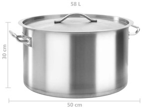 Hrnec na polévku 58 l 50 x 30 cm nerezová ocel - Default Title