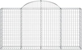 Klenuté gabionové koše 8 ks 200x30x100/120cm pozinkované železo 3146116