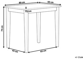 Jídelní stůl 60 x 80 cm světlé dřevo s bílou BATTERSBY Beliani