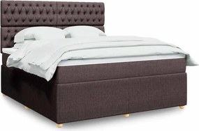 Box spring postel s matrací tmavě hnědá 180x200 cm textil 3292145