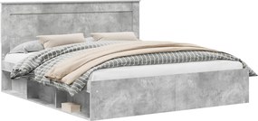 Rám postele s čelo Beton 180 x 200 cm Masivní borové dřevo 3410059