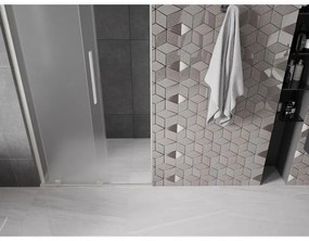 Mexen Velar L, posuvné sprchové dveře do otvoru 110 cm, 8mm sklo námraza, broušená ocel, 871-110-003-31-97
