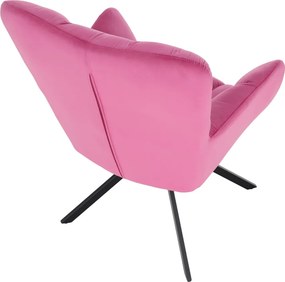 Designové otočné křeslo, růžová Velvet látka / černá, KOMODO