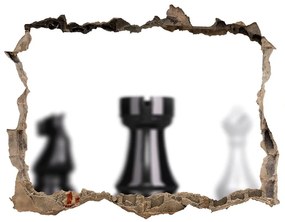 Wallmuralia Samolepící díra na stěnu Šachová figurka 95x64 cm