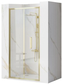 Rea Rapid Fold, skládací sprchové dveře 80x195 cm, 4mm čiré sklo, zlatý lesklý profil, REA-K4128