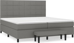 Box spring postel s matrací tmavě šedá 200x200 cm textil 3136622