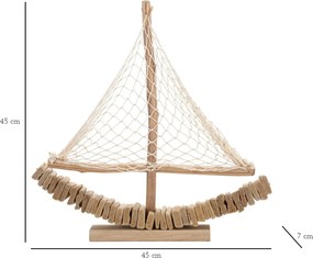 Dřevěná dekorace Boath 45 cm hnědá