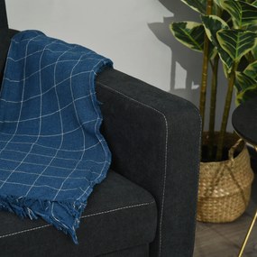 HOMCOM Rozkládací pohovka 2místná s funkcí spánku nastavitelný úhel látková pohovka černá 148 x 82 x 89 cm do obývacího pokoje | Aosom.de