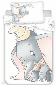 Jerry Fabrics Dětské bavlněné povlečení do postýlky Dumbo Grey, 100 x 135 cm, 40 x 60 cm