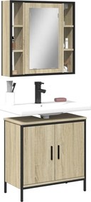 vidaXL 2dílný set koupelnového nábytku kompozitní dřevo [3214724] Barva: dub sonoma