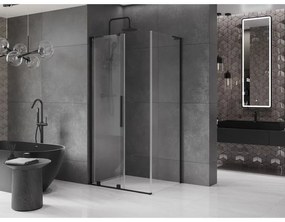 Mexen Velar L, sprchový kout s posuvnými dveřmi 110 x 120 cm, 8mm čiré sklo, černá matná, 871-110-120-03-70