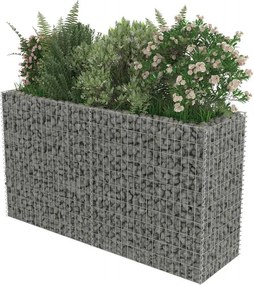 Gabionový vyvýšený záhon pozinkovaná ocel 180 x 50 x 100 cm 143558