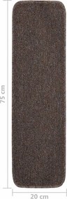Nášlapy na schody 15 ks 75 x 20 cm hnědé protiskluzové 340401