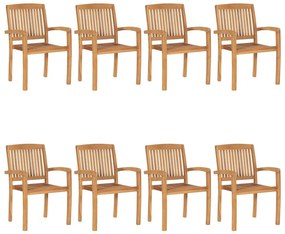 Stohovatelné zahradní židle 8 ks masivní teak 3073209