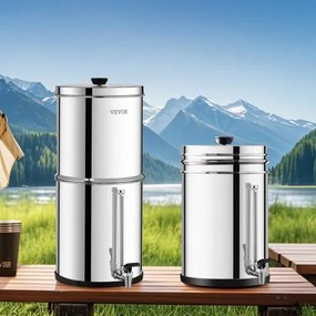 Gravitační vodní filtr z nerezu 8,5 l se 2 filtry – k8626