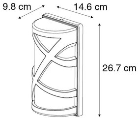 Moderní venkovní nástěnné svítidlo černé IP44 - Suzie