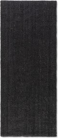 Hanse Home, Běhoun Bouclé Jute 105976 Black, 80x200, černá, chodba / předsíň