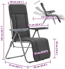 vidaXL Marketos Skládací zahradní židle s poduškami 2 ks šedé