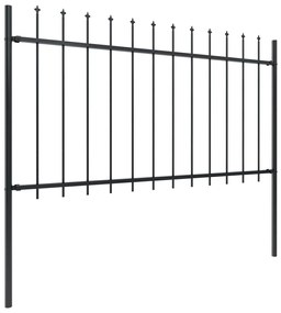 vidaXL Zahradní plot s hroty ocelový 13,6 x 1 m černý