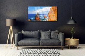 Obraz na skle Útes Pobřeží Moře 100x50 cm