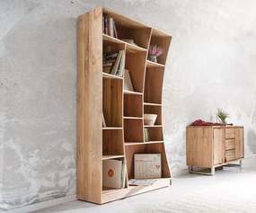 Knihovna Live Edge 120 cm přírodní akácie levá