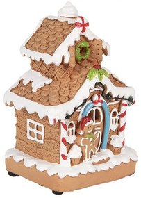 Perníkový LED domek s perníčkem Gingerbread Cotti - 11*10*17 cm/ 2xAA