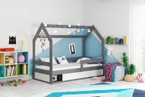 BMS Group Dětská postel domeček s úložným prostorem 160x80 grafit Barva výplně dvířek: Grafit