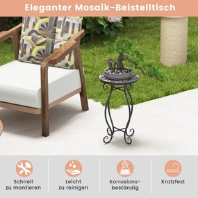 Costway Odkládací stolek kulatý mozaikový bistro ∅ – 30 × 50 cm