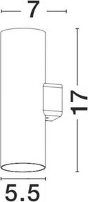 NV 9010009 Venkovní nástěnné svítidlo ALP černý hliník a sklo LED Chip Cree 10W 220-240V 3000K 7st. IP65 - NOVA LUCE
