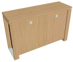 Nízká skříň Verno+ S 140 x 46 x 90 cm , dub světlý / černá
