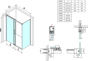 Gelco Fondura boční stěna 90 x 200 cm chrom sklo čiré GF5090