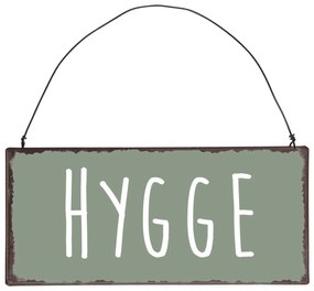 IB LAURSEN Plechová cedule Hygge, zelená barva, kov