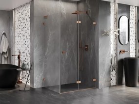 Mexen Lunar-F L, sprchový kout pravý 85 x 80 cm, 8mm čiré sklo, profil měděná matná, 836L-085-080-65-00-P