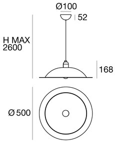 Stilnovo 8991 Lampiatta, retro zelené závěsné svítidlo, 1x11W LED E27, prům. 50cm