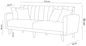 Designová rozkládací sedačka Zayda 210 cm tmavě zelená - II. třída