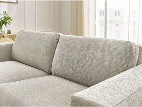 Béžová žinylková pohovka na každodenní spaní/rozkládací 220 cm Hugo – Bobochic Paris
