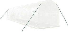 vidaXL Skleník s ocelovým rámem 20 m² 10 x 2 x 2 m [3188031] Barva: Zelená