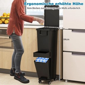 Costway Multifunkční odpadkový koš kuchyňský odpadkový koš s výklopným spodním