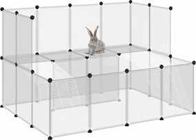 Klec pro malá zvířata průhledná 143 x 107 x 93 cm PP a ocel 340570