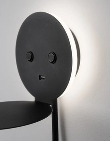 Černé hliníkové LED nástěnné svítidlo s ohybatelnou konstrukcí/s USB portem Eclip – Nova Luce