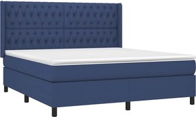 Box spring postel s matrací modrá 180x200 cm textil 3131695