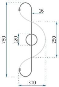 Toolight Nástěnné svítidlo LED APP857-W Long Black