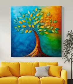 Obraz na plátně - Strom života Jemné větvičky FeelHappy.cz Velikost obrazu: 120 x 120 cm