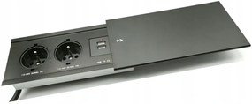 Zásuvka MODUL 2 x USB 5 V DC (2 A) / 2 x 230 V AC (12 A) černá