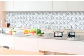 DIMEX | Fototapeta do kuchyně 3D umělecká zeď KI-350-095 | 350 x 60 cm | bílá, šedá
